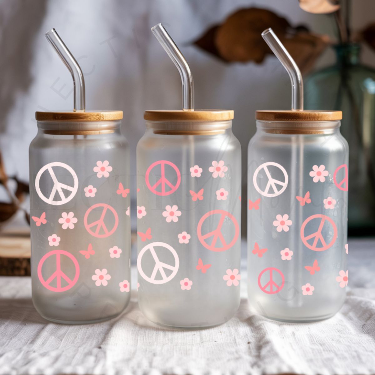 PEACE SIGNS AND DAISIES - UV DTF – Hectic Momma Printing