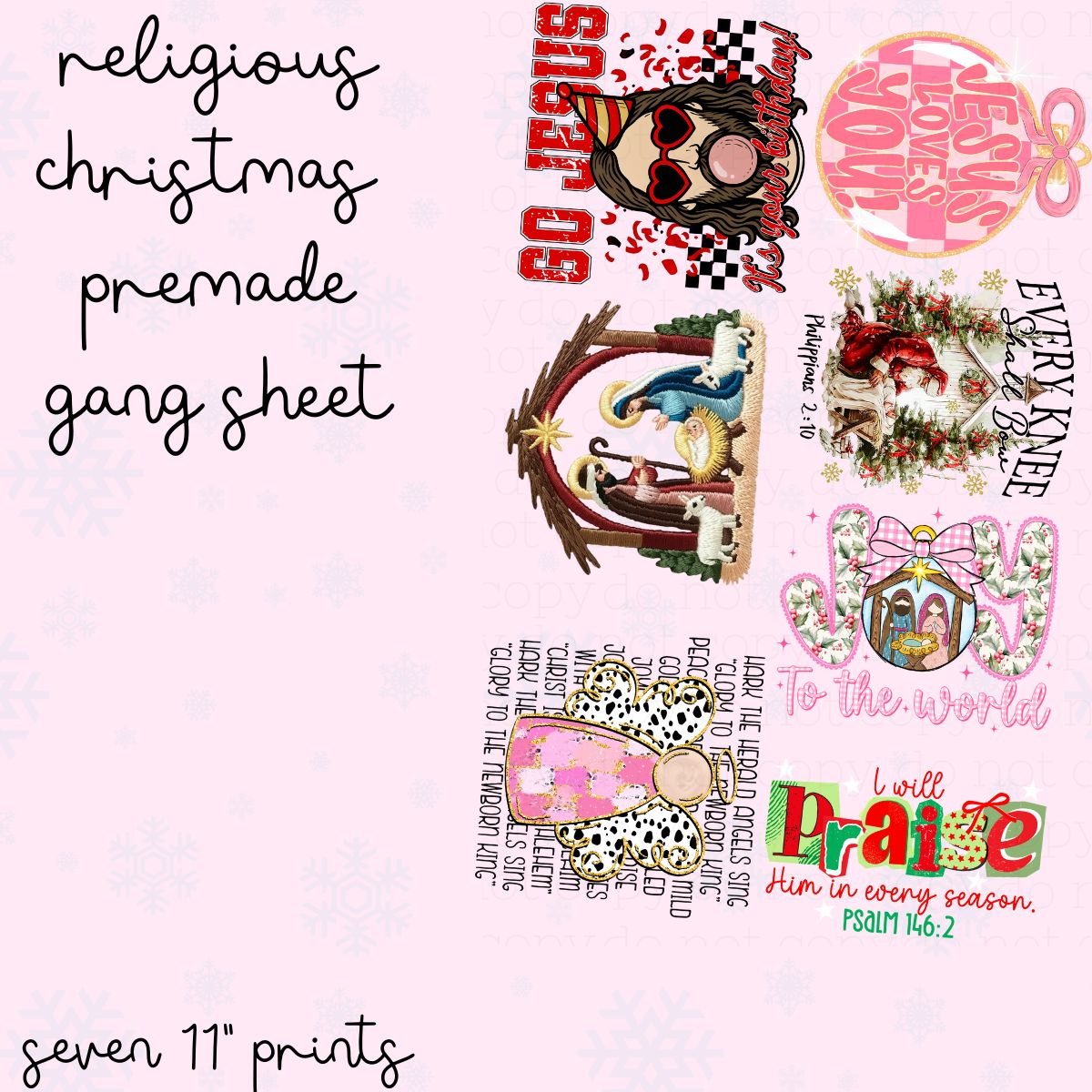 RELIGIOUS CHRISTMAS *2025* - 22.5X36 - DTF PREMADE GANG SHEET – Hectic ...
