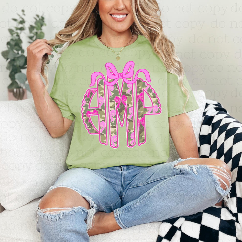 COQUETTE PINK MONOGRAM - CUSTOM TRANSFER – Hectic Momma Printing